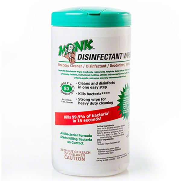 Monk Disinfectant Wipe, 80 ct. - Wipeco, Inc.
